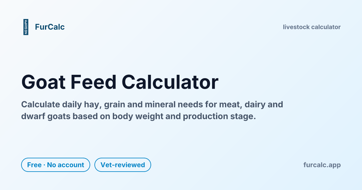Goat Feed Calculator — Hay, Grain & Minerals by Weight | FurCalc